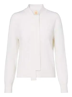 Jardin Des Orangers Tie-neck Wool And Cashmere Sweater - White