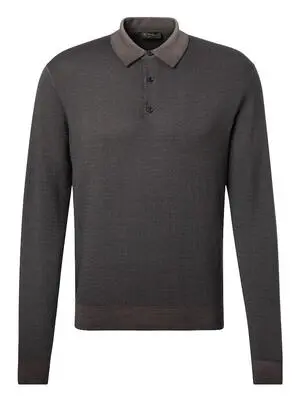 Loro Piana Jacaranda Wool And Silk Polo Shirt - Brown