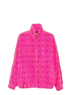 Versace I Heart Baroque Zip Up Sweatshirt - Pink