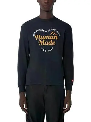 HUMAN MADE Logo-print Long-sleeved T-shirt - Black
