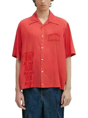 Aries Ancient Column Short-sleeve Shirt - Red