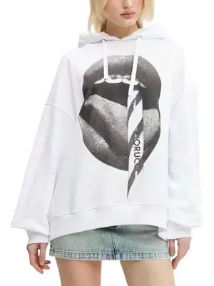 Fiorucci Graphic Cotton Hoodie - White