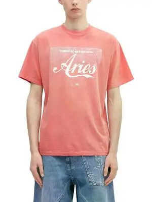 Aries Logo-print T-shirt - Red