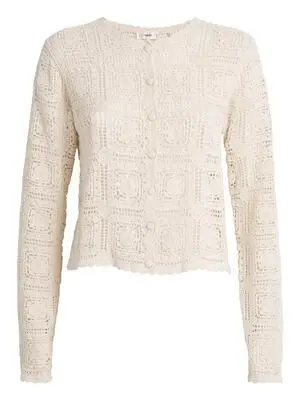 FRAME Cotton Crochet Cardigan - Ivory