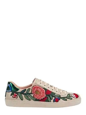 Gucci Ace Embroidered Sneakers - Cream