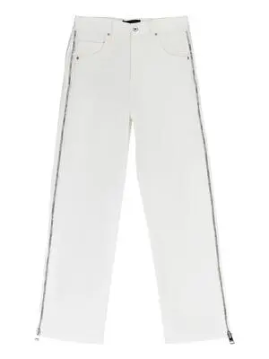 PURPLE BRAND Full Side Zip Skinny Jeans - White