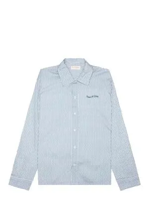 MUSEUM OF PEACE & QUIET Wordmark Poplin Button-up - Blue