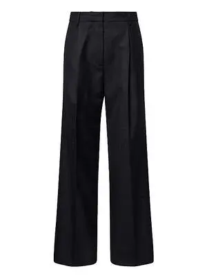 Dries Van Noten Wide-leg Wool Trousers - Navy