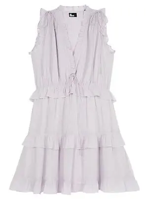 The Kooples Ruffle-trim Woven Mini Dress - Light Purple