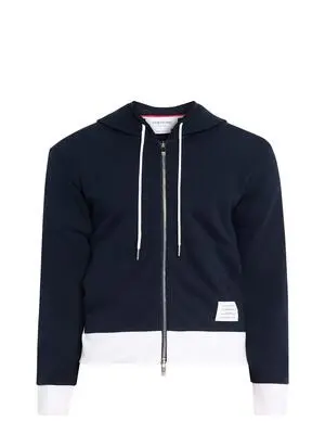 Thom Browne Cotton 4-bar Stripe Full-zip Hoodie - Navy