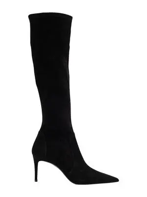 STUART WEITZMAN Power Suede Stiletto Knee Boots Black