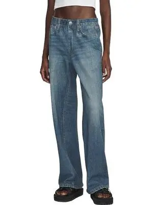 Rag & Bone Rb Miramar Shea Relaxed Straight Leg Cotton Terry Sweatpant Jeans - Lenox