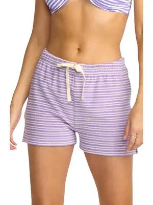 BILLABONG Striped Cotton Terry Shorts - Purple Punch