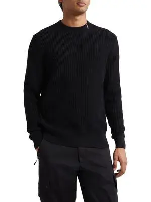 Moncler Waffle Stitch Crewneck Sweater - Black