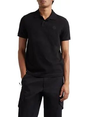 Moncler Logo Cotton Piqué Polo - Black