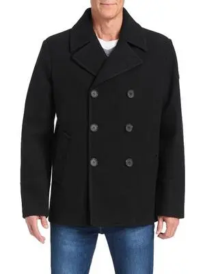 Vince Camuto Double-Breasted Water-Resistant Coat Black