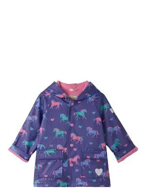 HATLEY Horses & Hearts Waterproof Raincoat - Blue