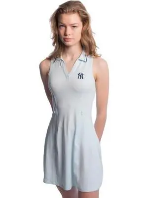 LUSSO New York Yankees V-neck Dress - Light Blue