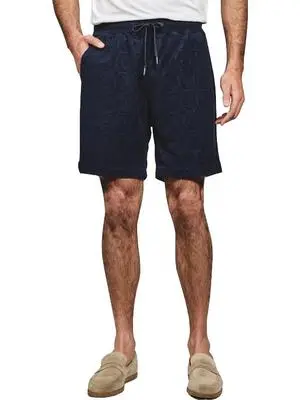 7 Diamonds Ponce Terry Cloth Drawstring Shorts - Navy