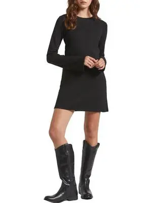 Brixton Dolly Long Sleeve Cotton Knit Dress - Black