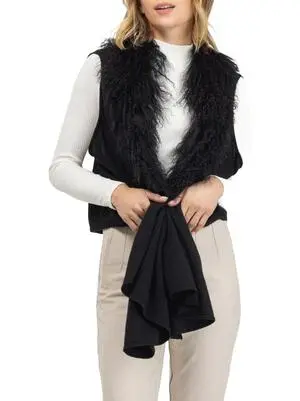 Gorski Cashmere And Merino Wool Blend Vest With Shearling Trim - Black