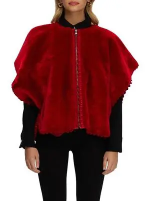Gorski GORSKI Reversible Collarless Shearling Jacket Red/red