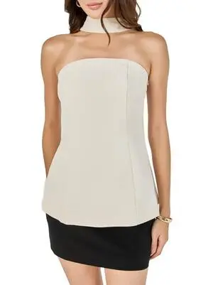 Endless Rose Sleeveless Choker Tie Top Sand