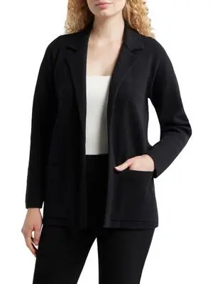 Anne Klein Open Front Knit Blazer - Anne Black