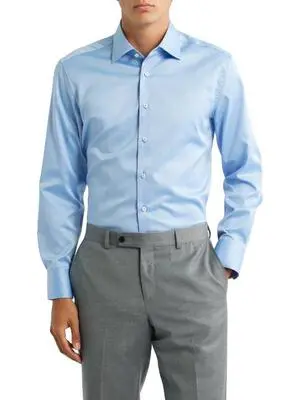 1863 BY ETERNA Luxury Slim Fit Non-iron Dress Shirt - Blue