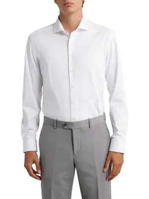 1863 BY ETERNA Jersey Slim Fit Dress Shirt - White