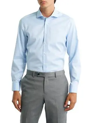 ETERNA Slim Fit Non-iron Cotton Twill Cover Shirt - Sky