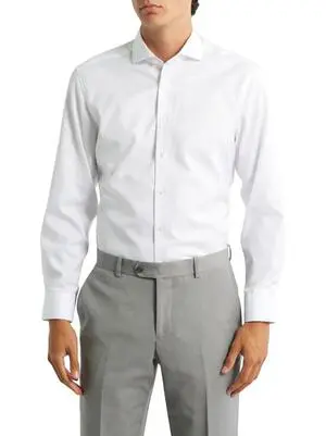 ETERNA Slim Fit Non-iron Cotton Twill Cover Shirt - White