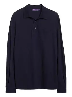 RALPH LAUREN PURPLE LABEL Long Sleeve Cotton & Cashmere Polo