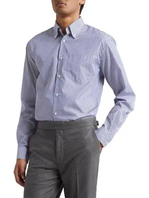 Ralph Lauren Purple Label Cameron Stripe Cotton Button-down Shirt - Blue/white
