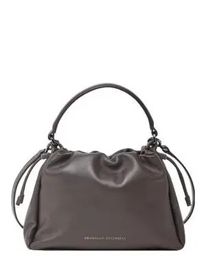 Brunello Cucinelli Small Leather Bucket Bag - Brown