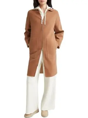 Eleventy Wool Three-quarter Length Coat - 169-02 Vicuna And Sa