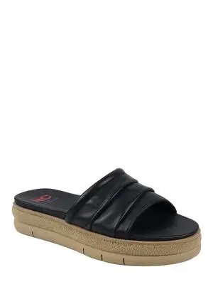 NATIONAL COMFORT Marieller Platform Slide Sandal - Black Leather
