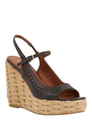 REISS Camila Slingback Platform Sandal - Chocolate/black