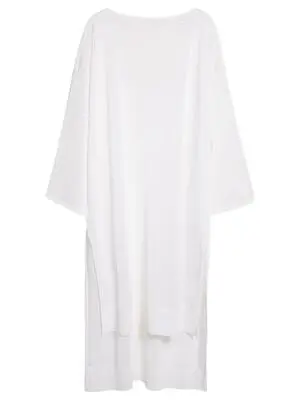 Alaïa Linen And Silk Caftan Dress - Blanc