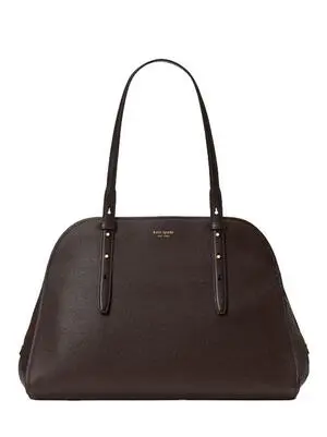 Kate Spade New York Pebble Leather Tote Carryall - Hot Fudge
