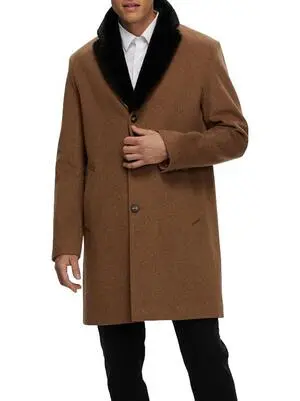 Gorski Loro Piana Wool Coat With Shearling Collar - Camel