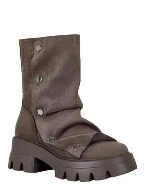 AZALEA WANG Bharti Lug Sole Bootie Brown