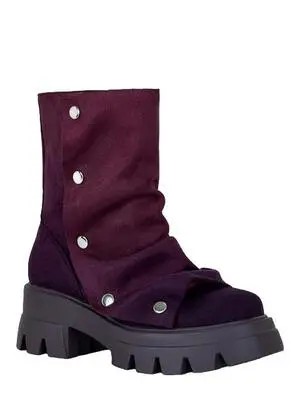 AZALEA WANG Bharti Lug Sole Bootie Purple