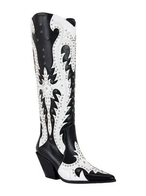 AZALEA WANG Donovan Knee High Western Boot