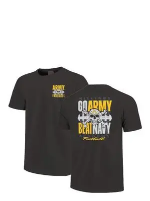 IMAGE ONE Army Black Knights Skull Beat Navy Football T-shirt - Graphite