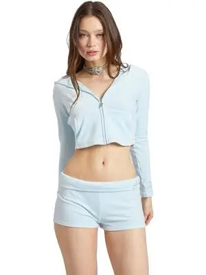 SPARKL Tracksuit Velour Shorts - Blue