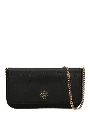 Gorski Leather Crossbody Bag With Chain Strap Black