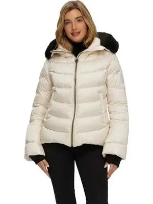 Gorski Down Jacket With Detachable Toscana Trim - Champagne/black