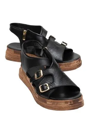 FOREVER & ALWAYS SHOES LEVINE Leather Side-Zip Sandal