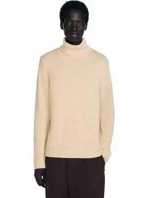 Sandro Wool, Yak And Cashmere Turtleneck Sweater - Beige